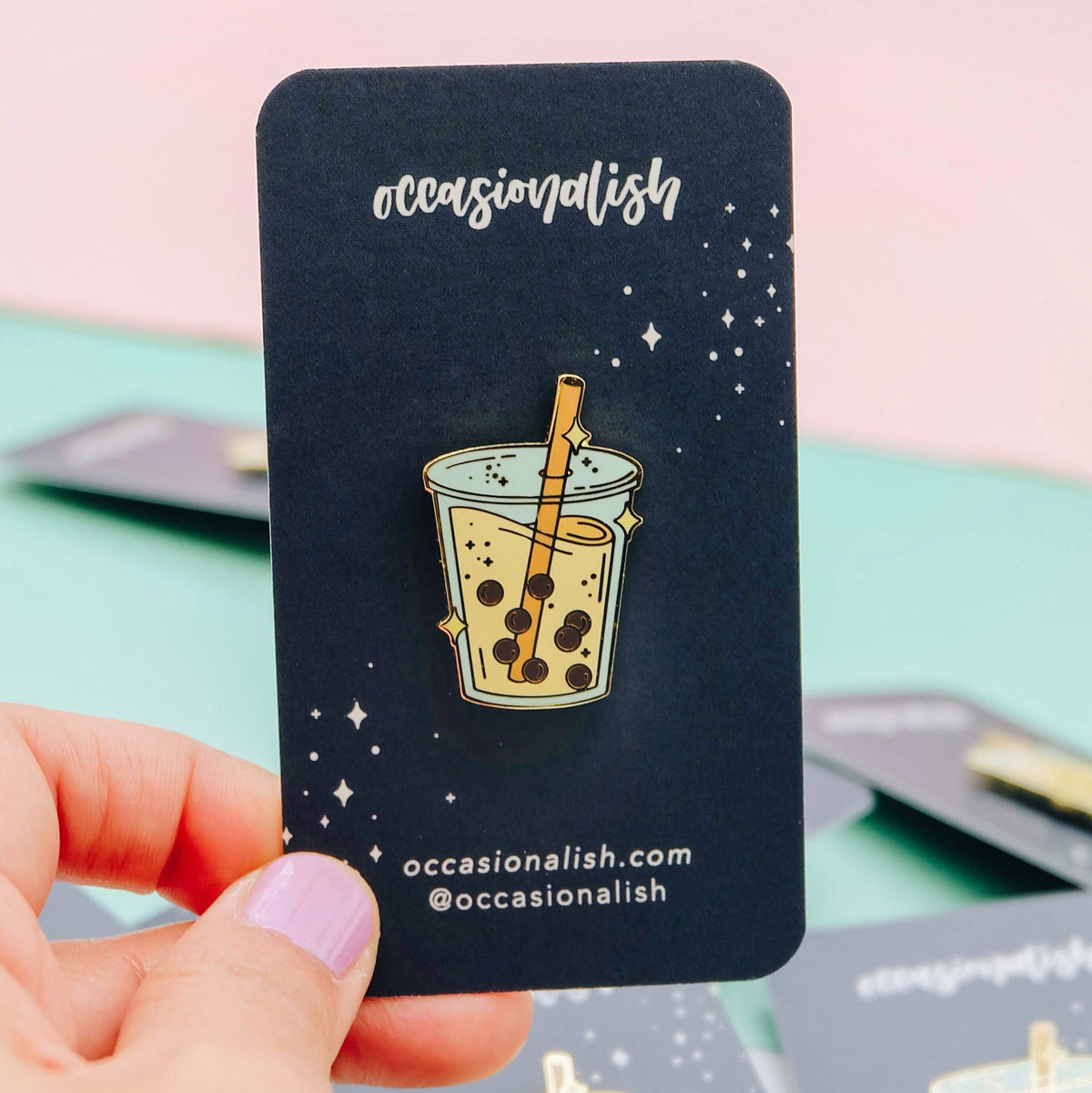 Occasionalish - Boba Milk Tea Enamel Pin | Plant Party