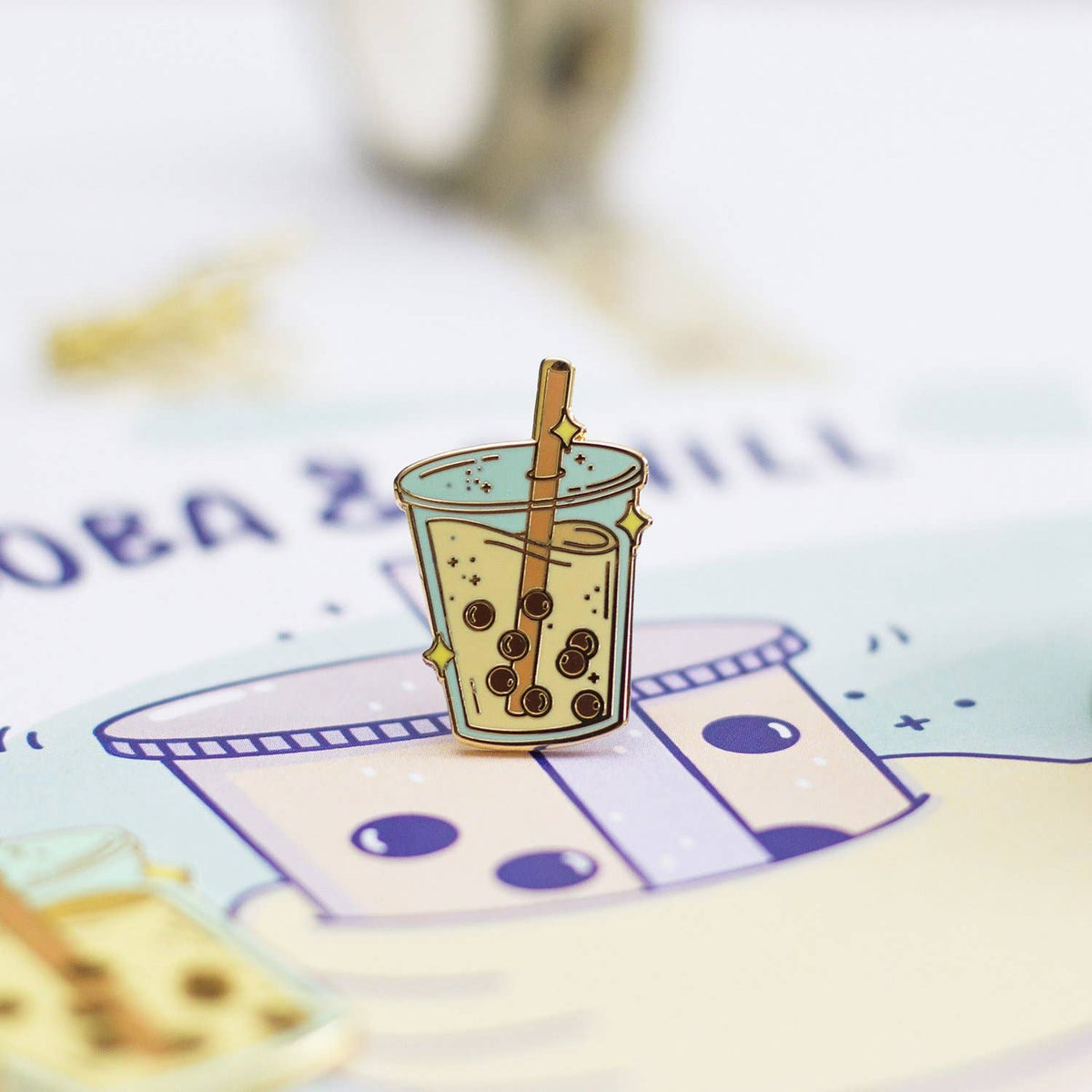 Occasionalish - Boba Milk Tea Enamel Pin | Plant Party