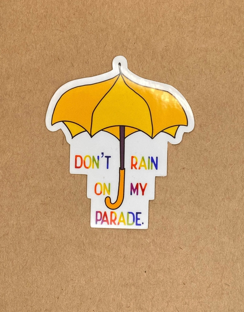 Mae'd - Don't rain on my parade sticker || umbrella decal || yellow um ...